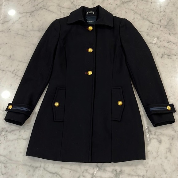 Nautica | Jackets & Coats | Nautica Military Nautical Style Wool Pea ...